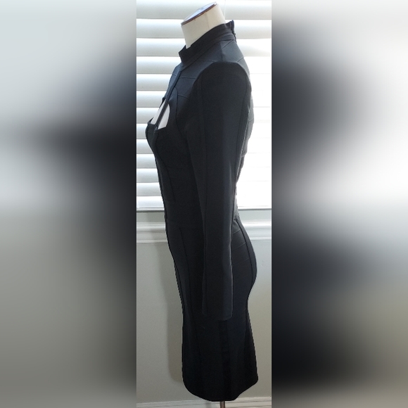 No Name Brand | Dresses | No Name Black Body Con Dress With Front Cut ...
